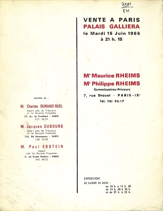 (VENTE) COLLECTION DE MONSIEUR C… – Galerie 1900 2000