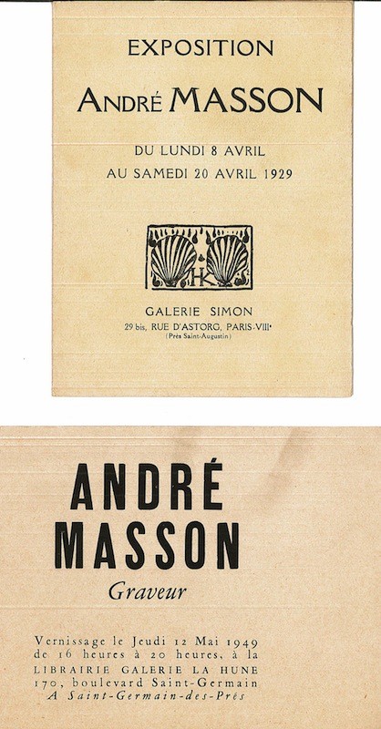 (André MASSON) – Galerie 1900 2000