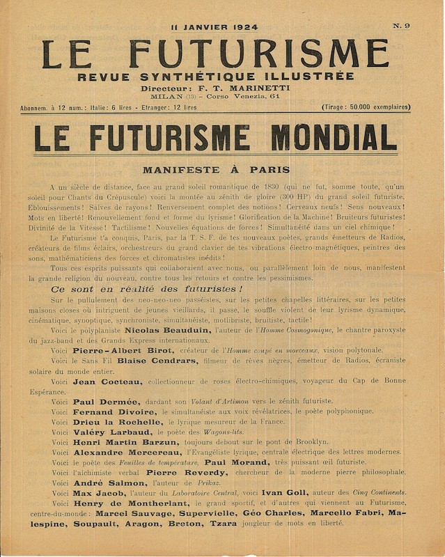 (FUTURISME) – Galerie 1900 2000