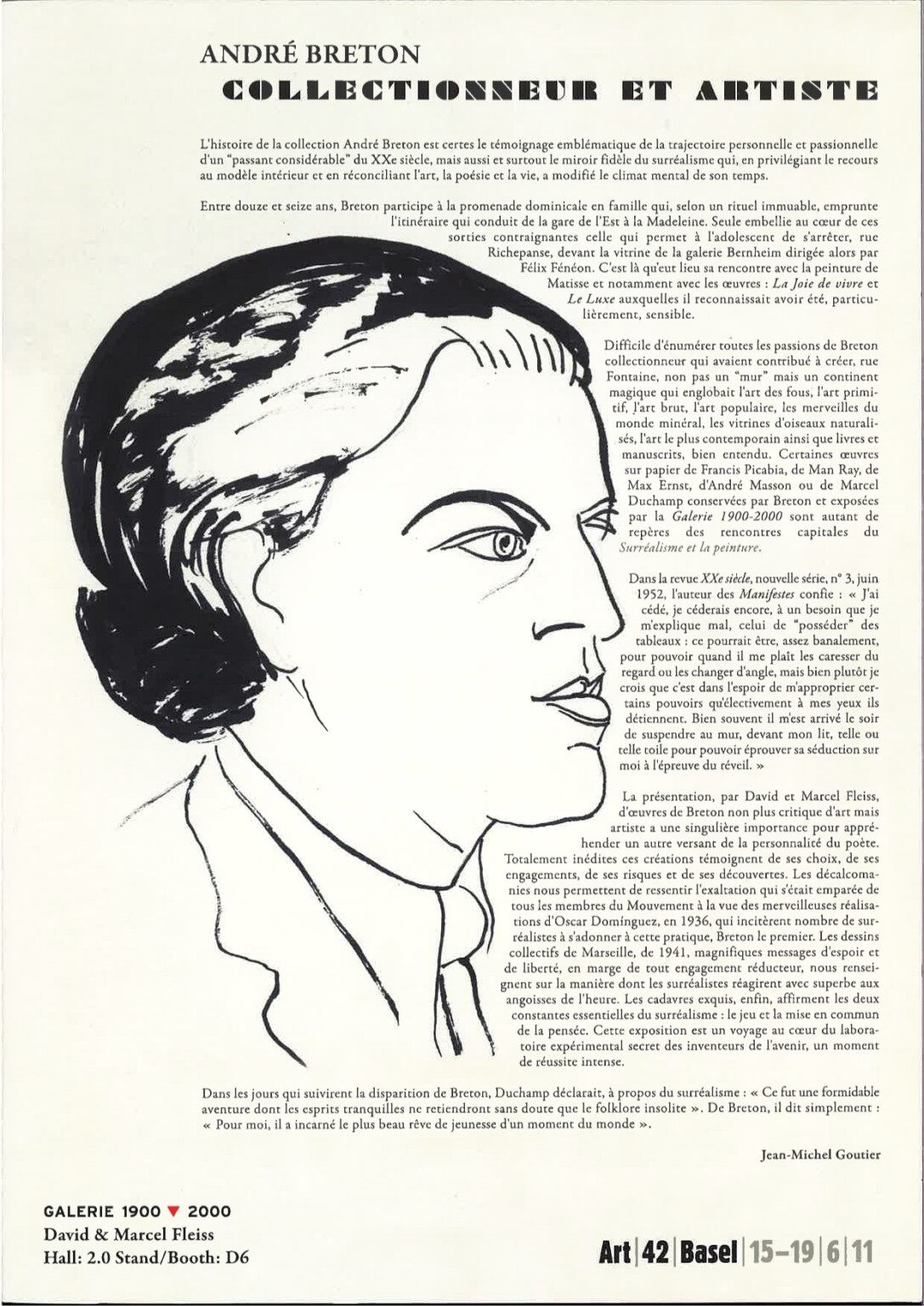 Art/42/Basel. ANDRE BRETON COLLECTIONNEUR ET ARTISTE – Galerie 1900 2000