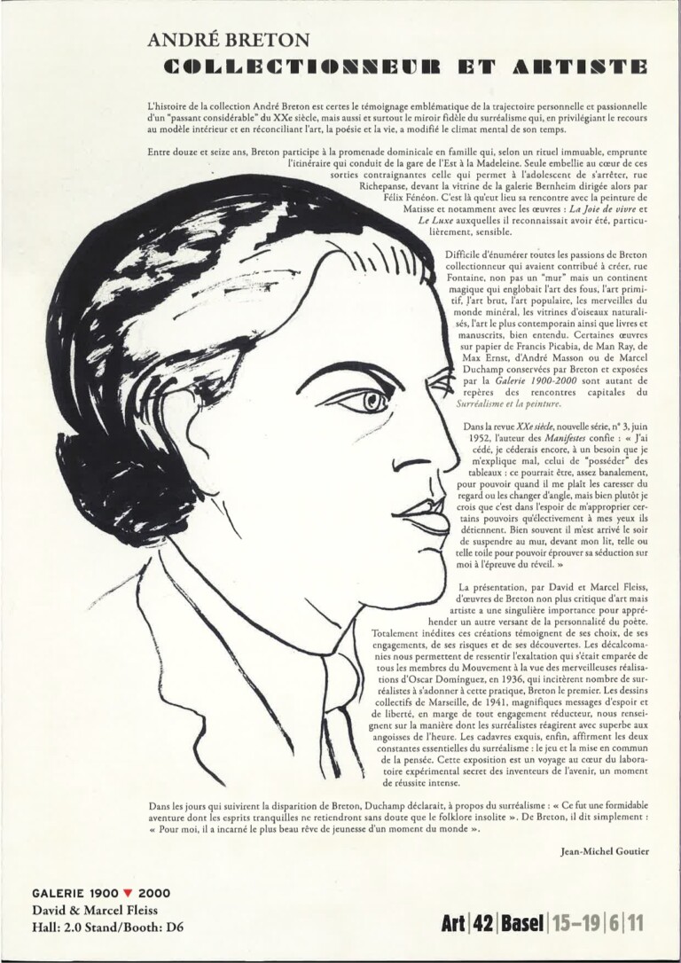 Art/42/Basel. ANDRE BRETON COLLECTIONNEUR ET ARTISTE – Galerie 1900 2000